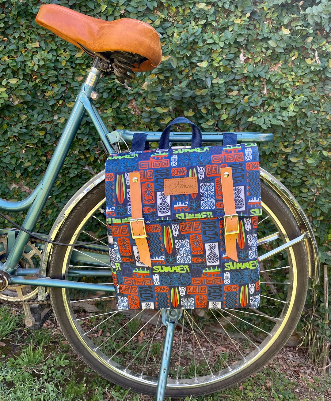 Waterproof Bicycle Pannier, Cordura and Leather Messenger Bag - Etsy