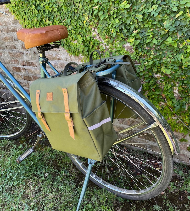 Double Waterproof Green Pannier/ Bicycle Waterproof Pannier/ - Etsy