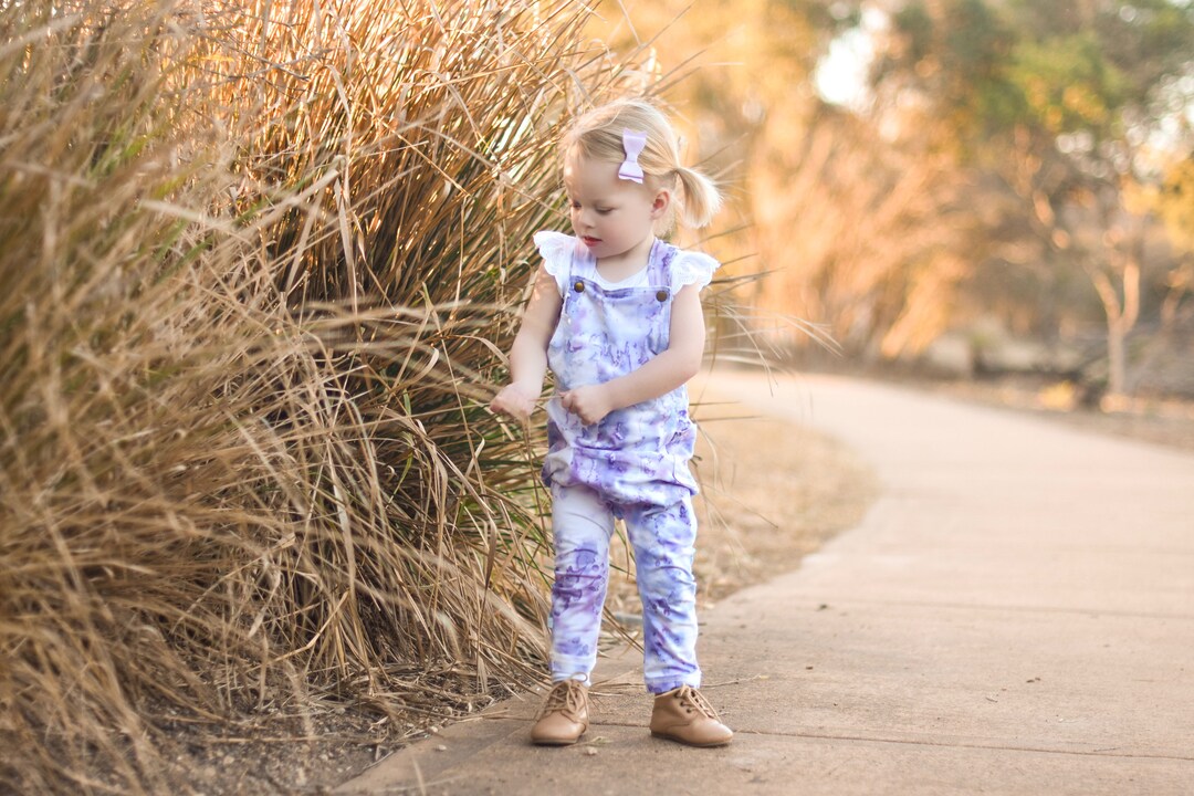Tiedye Overalls, Baby Girl Romper, Toddler Romper, Purple Tiedye ...