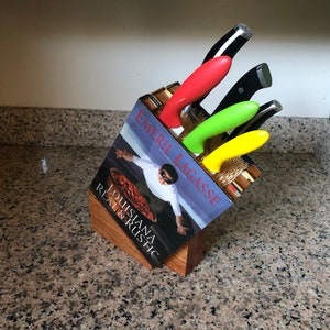 Vintage Book Knife Block - Hand Made - Etsy