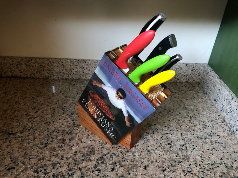 Vintage Book Knife Block - Hand Made - Etsy