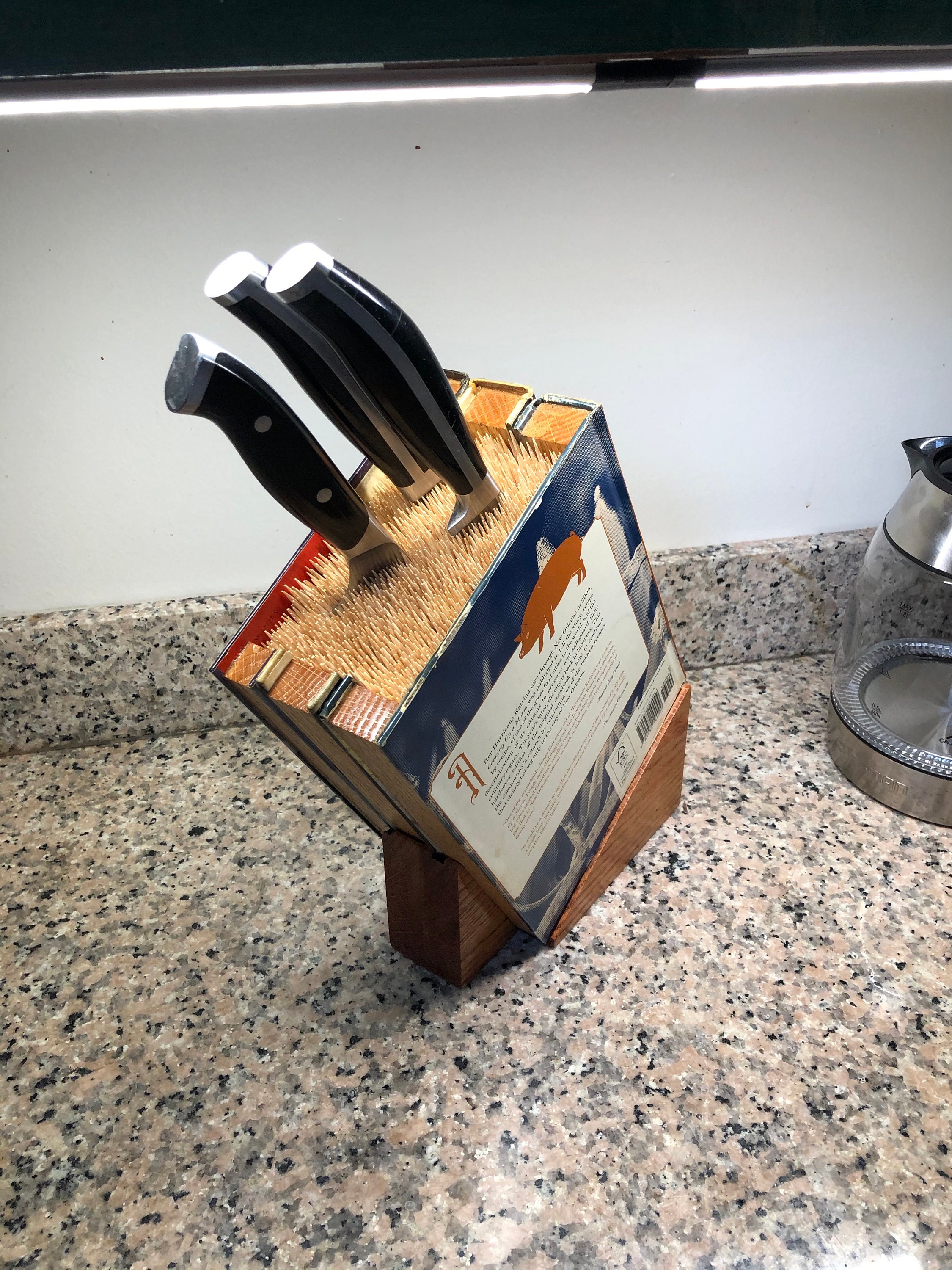 Vintage Book Knife Block - Hand Made - Etsy
