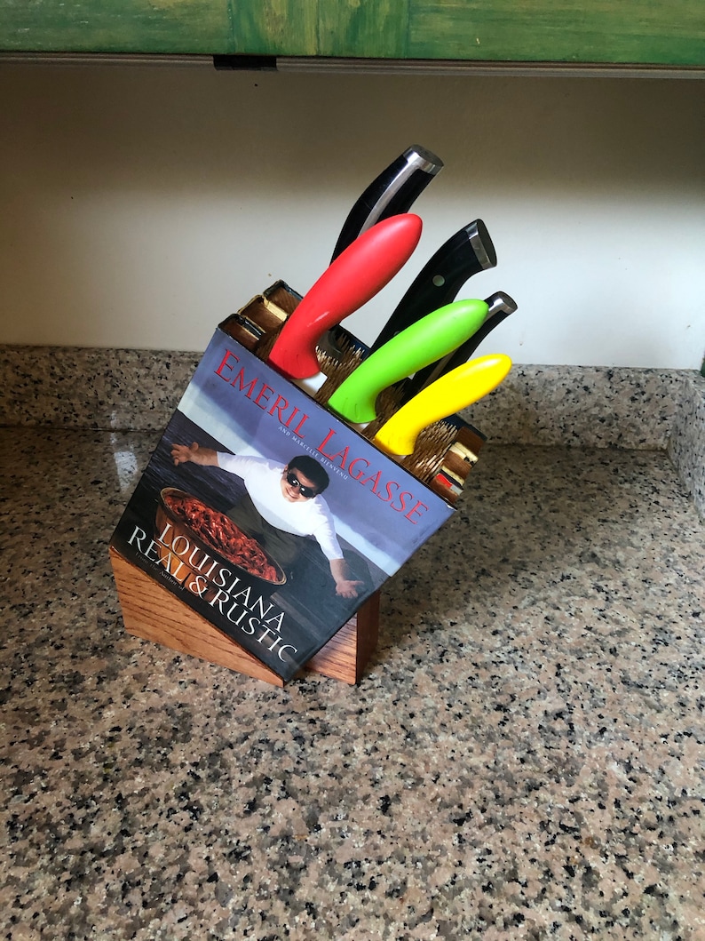 Vintage Book Knife Block - Hand Made - Etsy