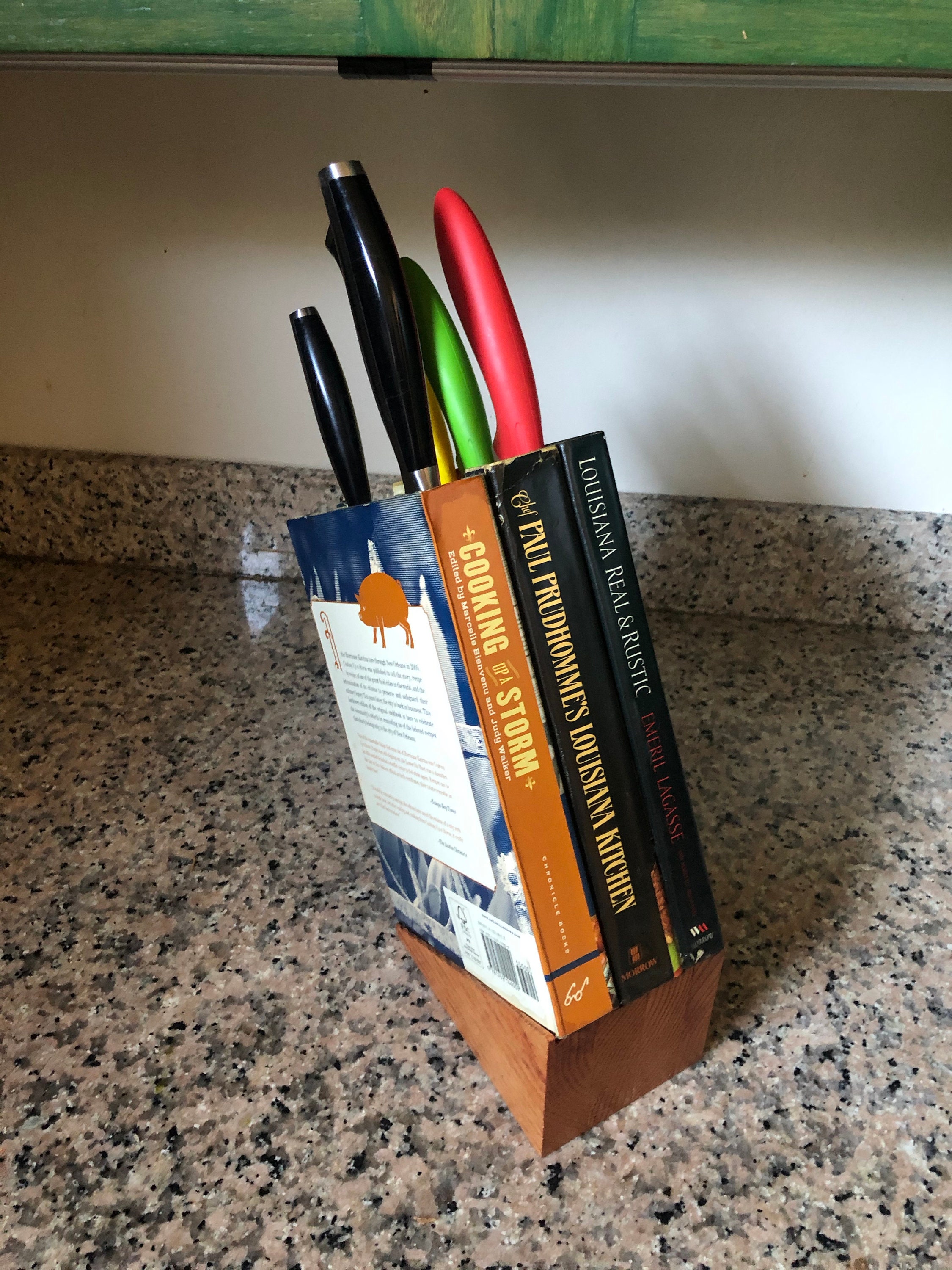 Vintage Book Knife Block - Hand Made - Etsy