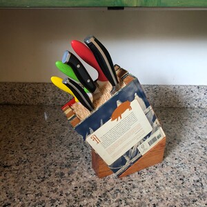Vintage Book Knife Block - Hand Made - Etsy
