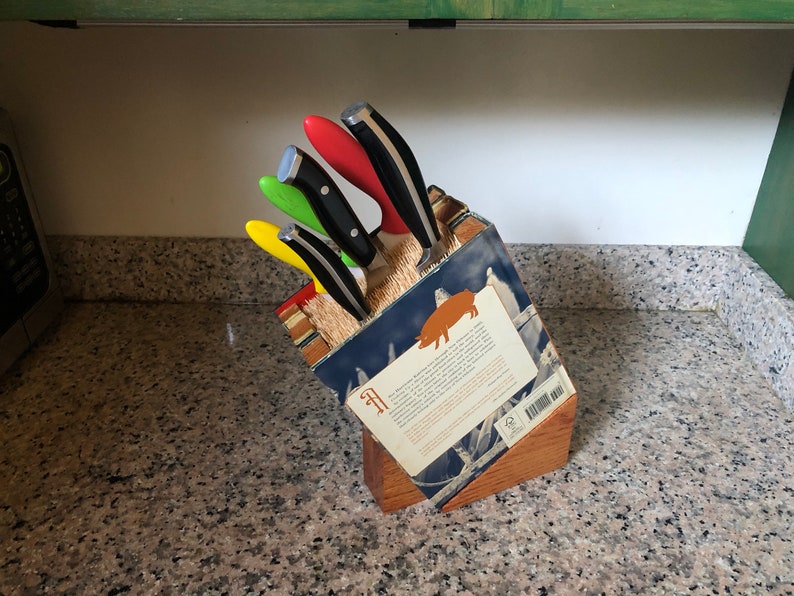 Vintage Book Knife Block - Hand Made - Etsy