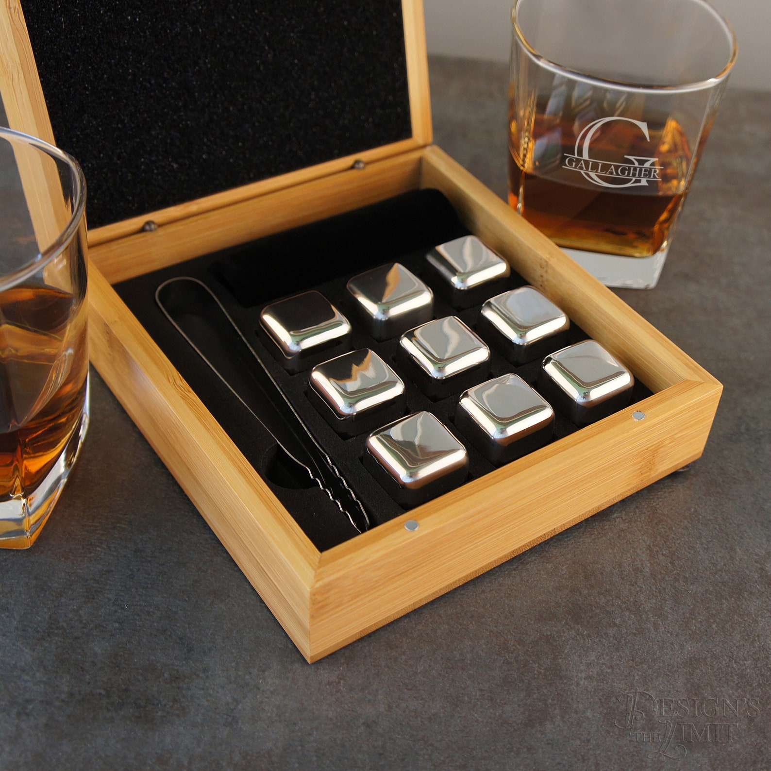 Personalized Stainless Steel Ice Cube Gift Set Including Tongs - Etsy