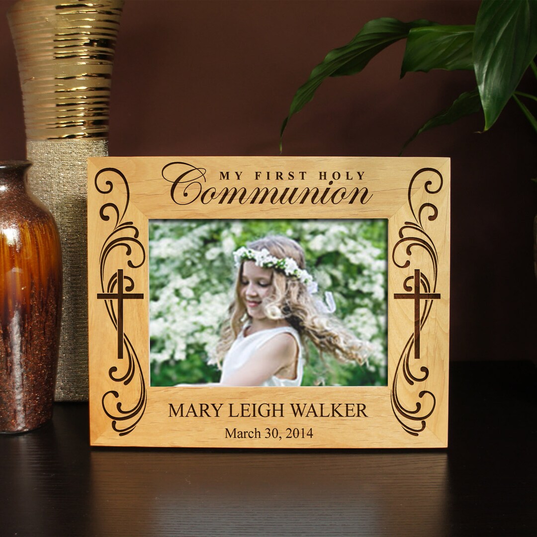 First Communion Picture Frame With Design Option & Font Selection ...