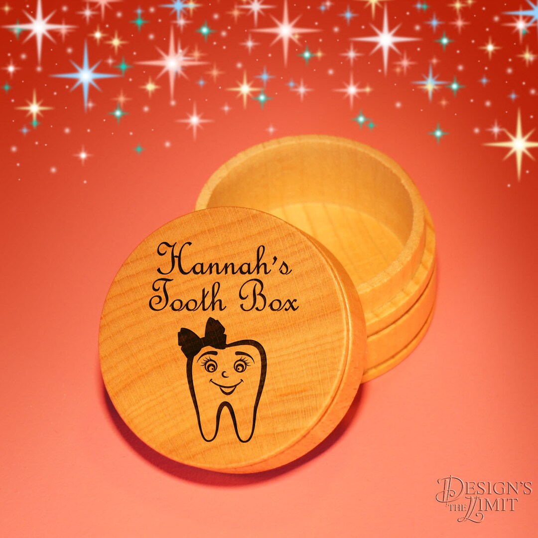 Personalized Tooth Fairy Box With Design Option, Font Selection, & Gift ...