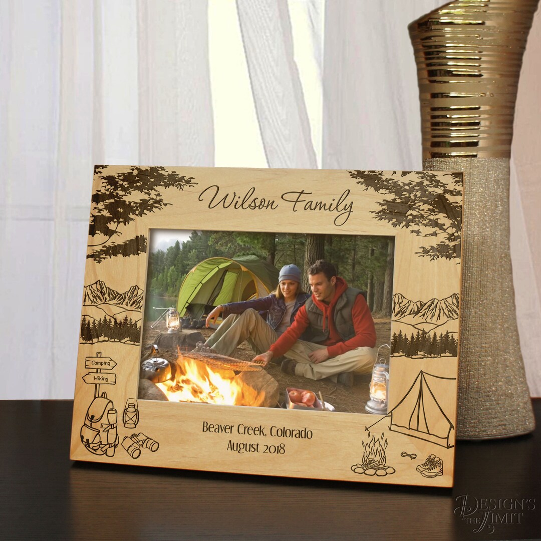 Campfire Inspired Personalized Picture Frame Engraved With Text and ...