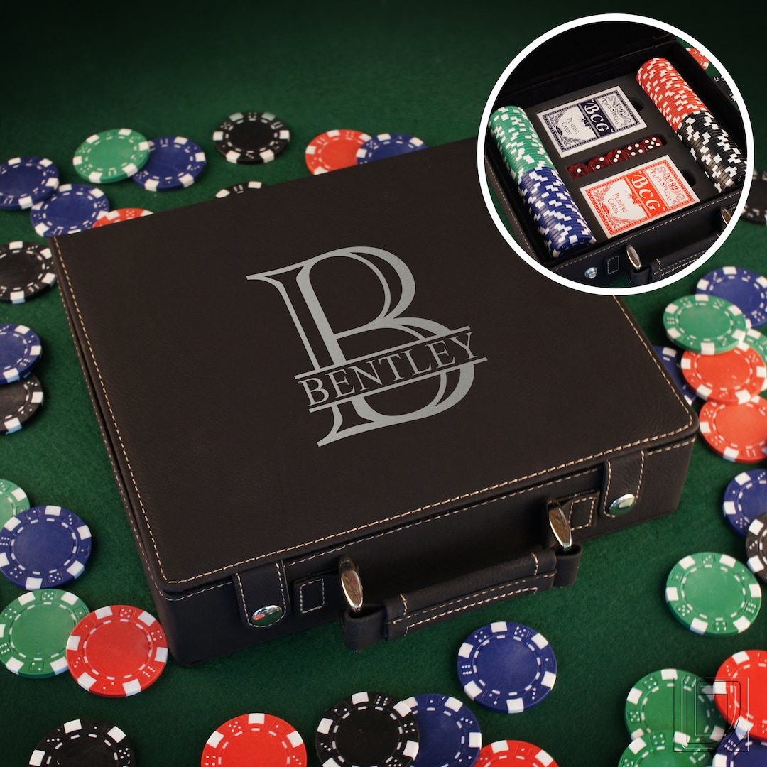 Personalized Poker Gift Set With Cards, Chips, & Dice Including ...