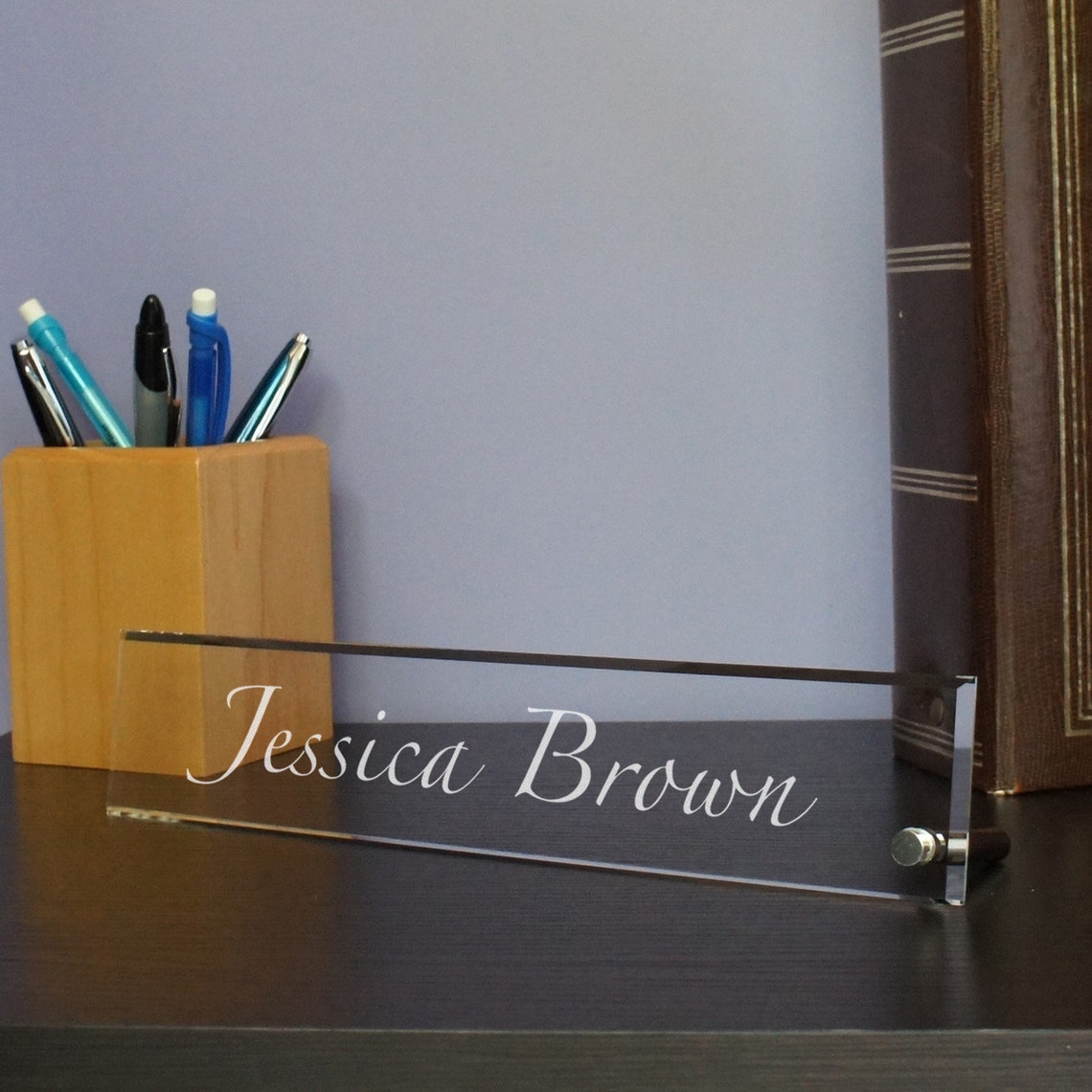 Personalized 10" Glass Nameplate Engraved With Font Selection (each ...