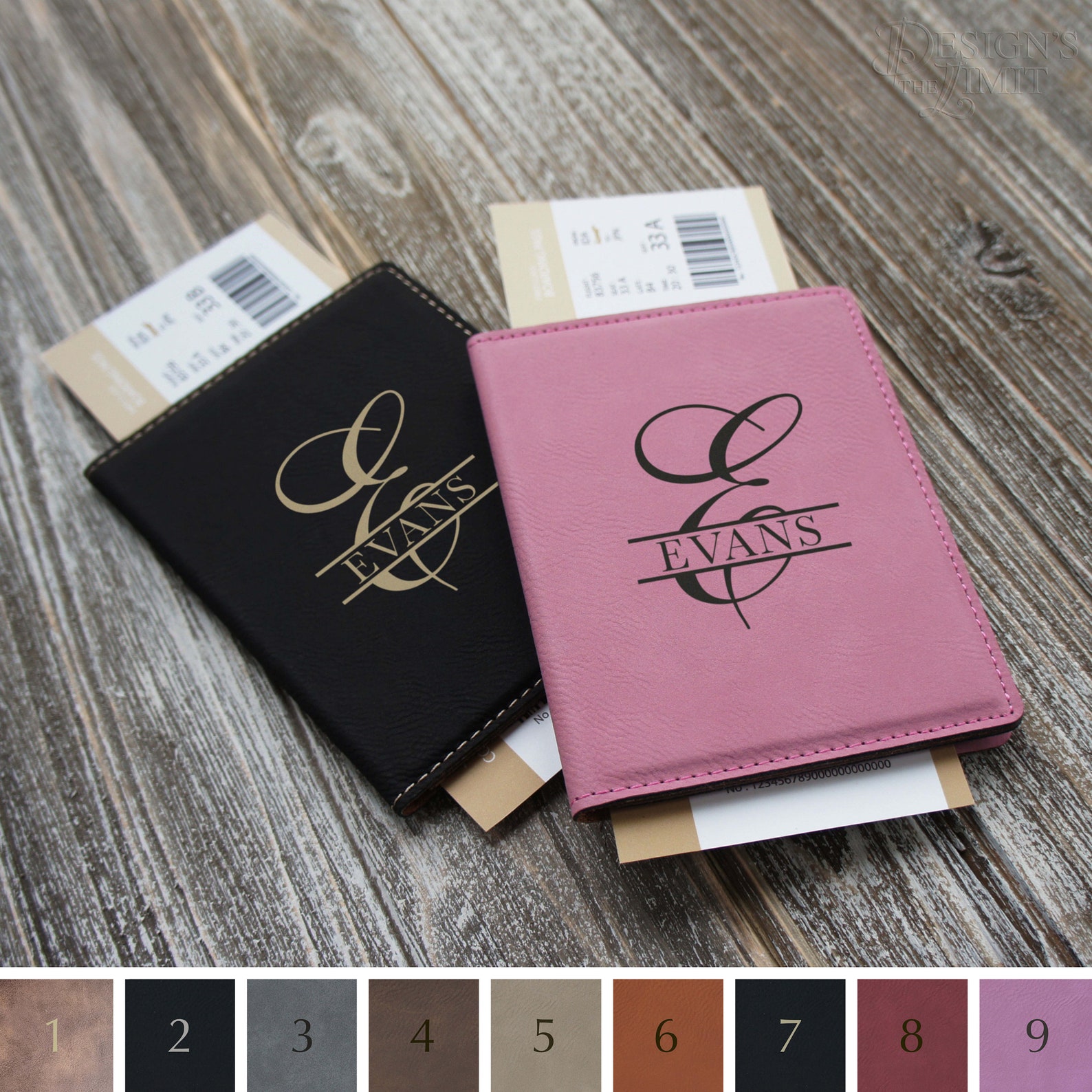 Personalized Passport Engraved With Overlapping Monogram With - Etsy