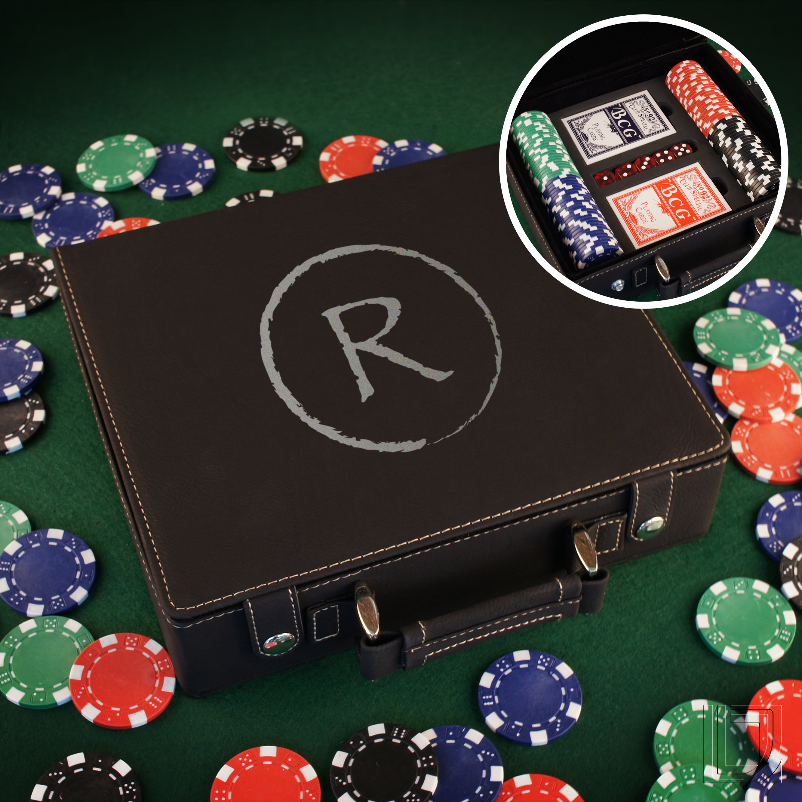 Personalized Poker Gift Set With Cards, Chips, & Dice Including ...
