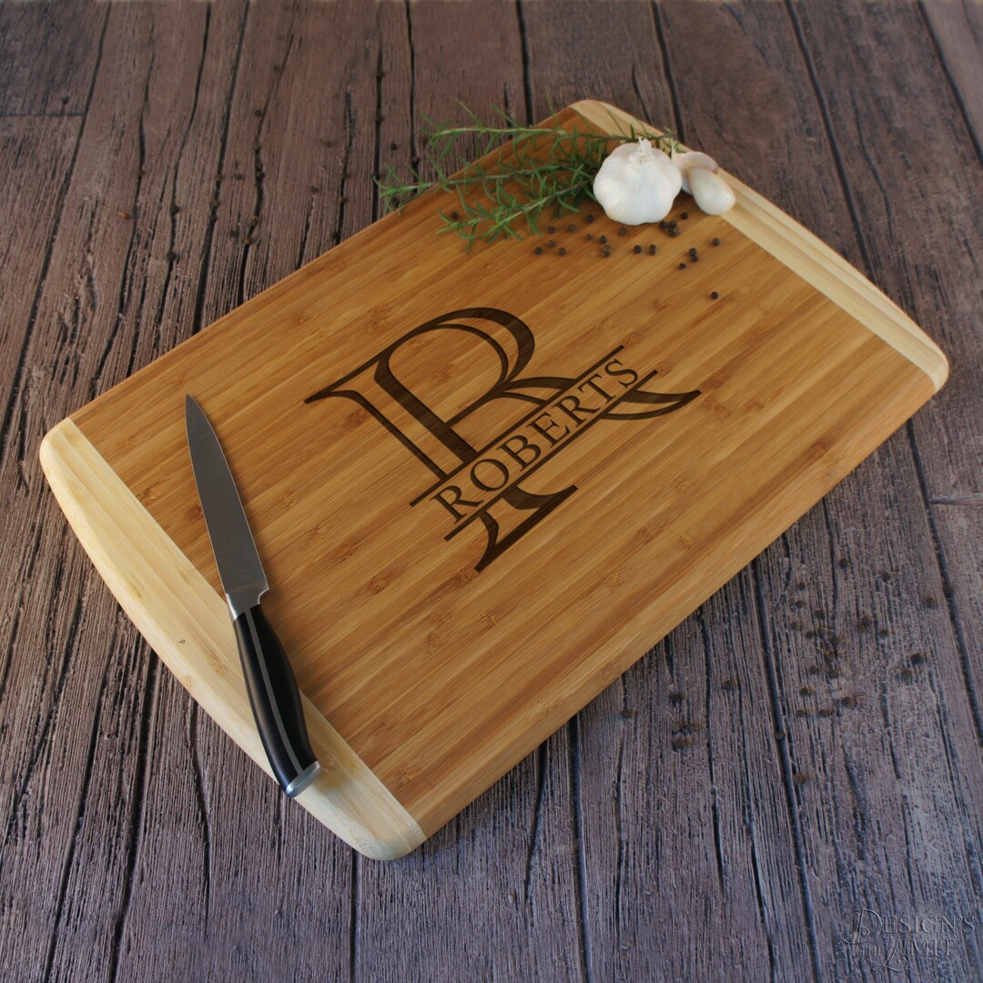 Personalized Cutting Board With Print or Script Monogram Design Options ...