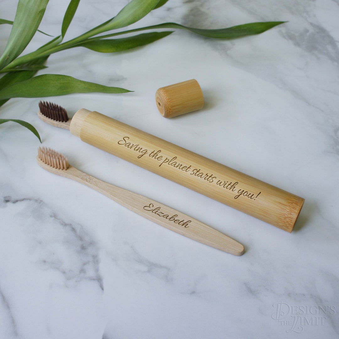 Personalized Bamboo Toothbrush Engraved With Font Selection (each ...