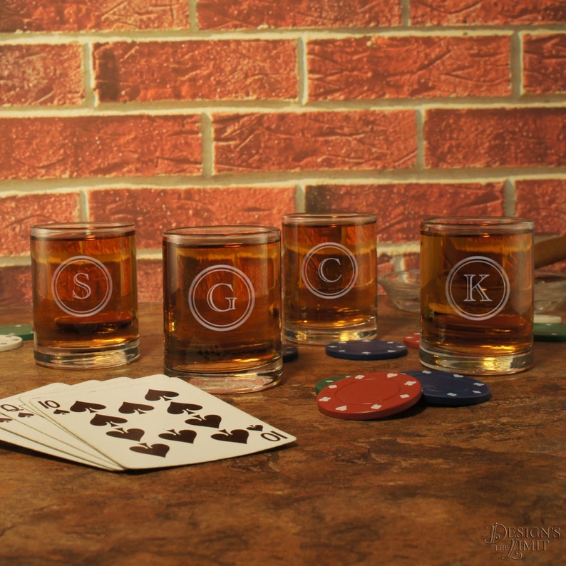 Old Fashioned Personalized Shooter Glass With Engraved Monogram Design ...