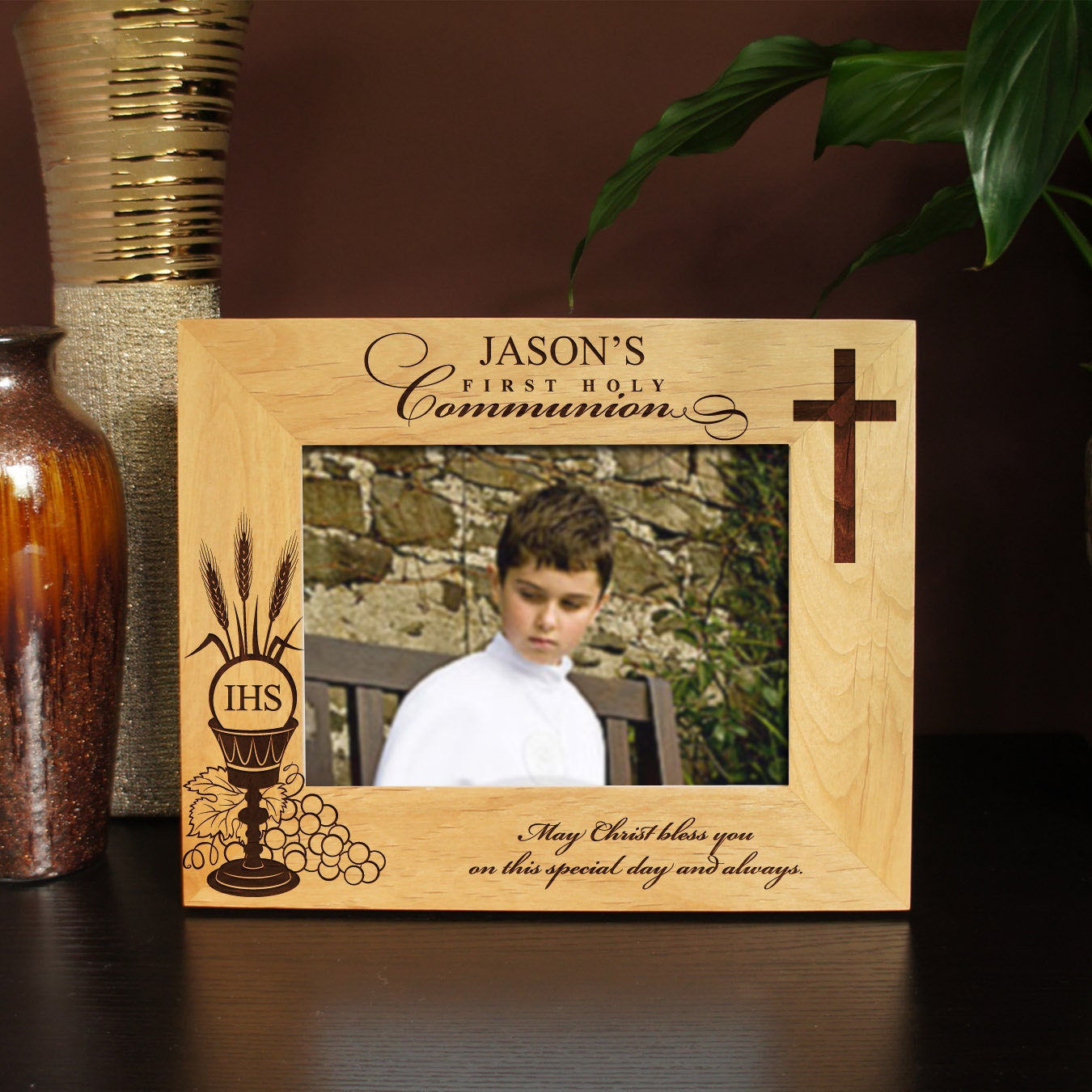 First Communion Picture Frame With Design Option & Font - Etsy