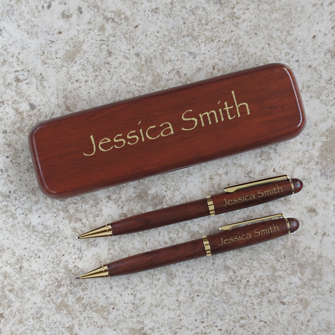 Personalized Pen Set Engraved Pen Case With Twist Pen or Mechanical ...