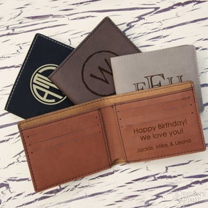 Personalized Wallet Engraved With Choice of Text or Monogram Design ...