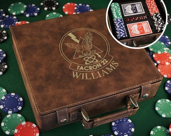 Personalized Poker Gift Set With Cards Chips & Dice | Etsy