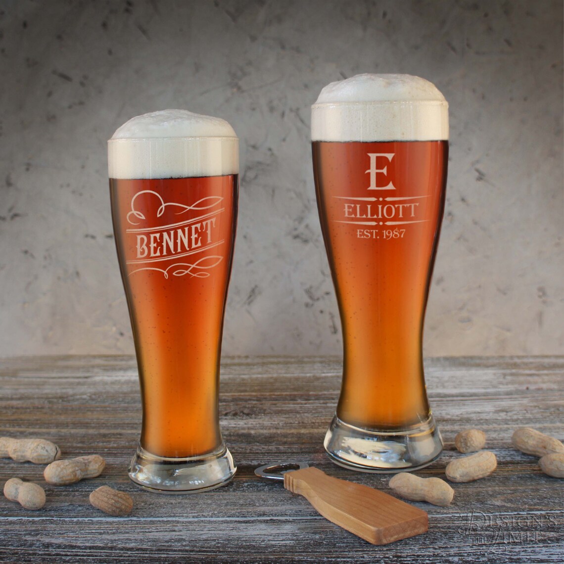 Personalized Pilsner Glass Engraved With Monogram Design Options (each ...