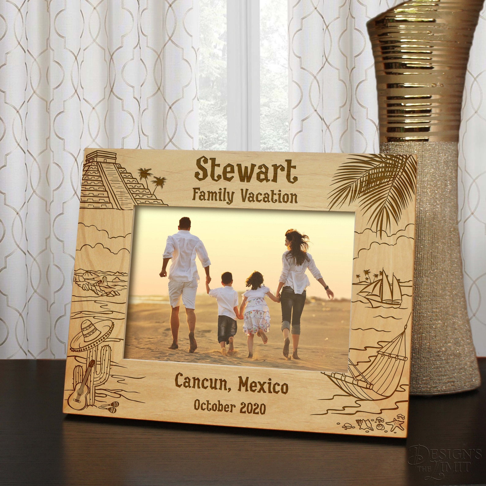 Visiting Mexico Personalized Picture Frame Engraved With Text and Font ...