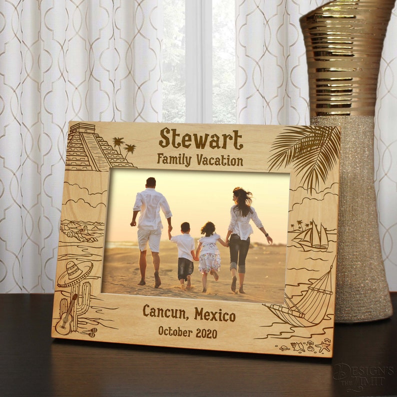 Visiting Mexico Personalized Picture Frame Engraved With Text and Font ...