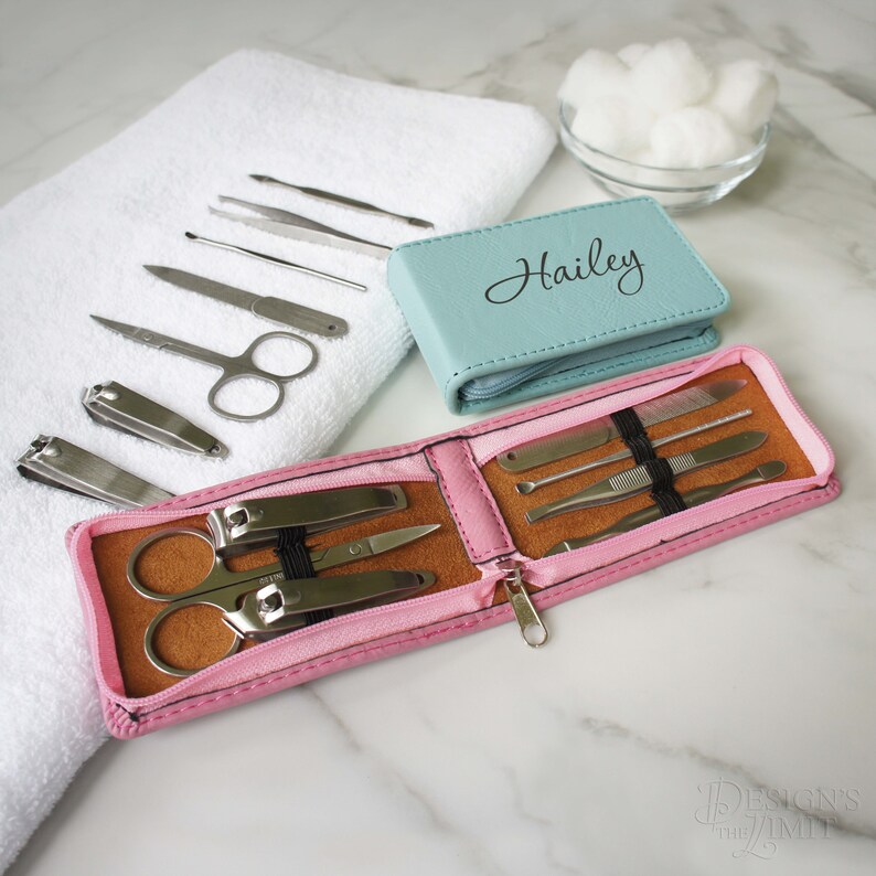 Personalized Manicure Kit Engraved With Choice of Monogram Design ...