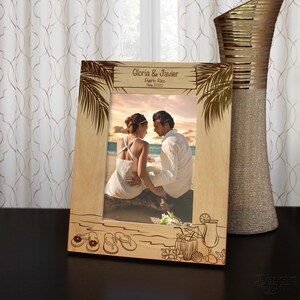 Tropical Relaxation Personalized Vacation Picture Frame Engraved With ...