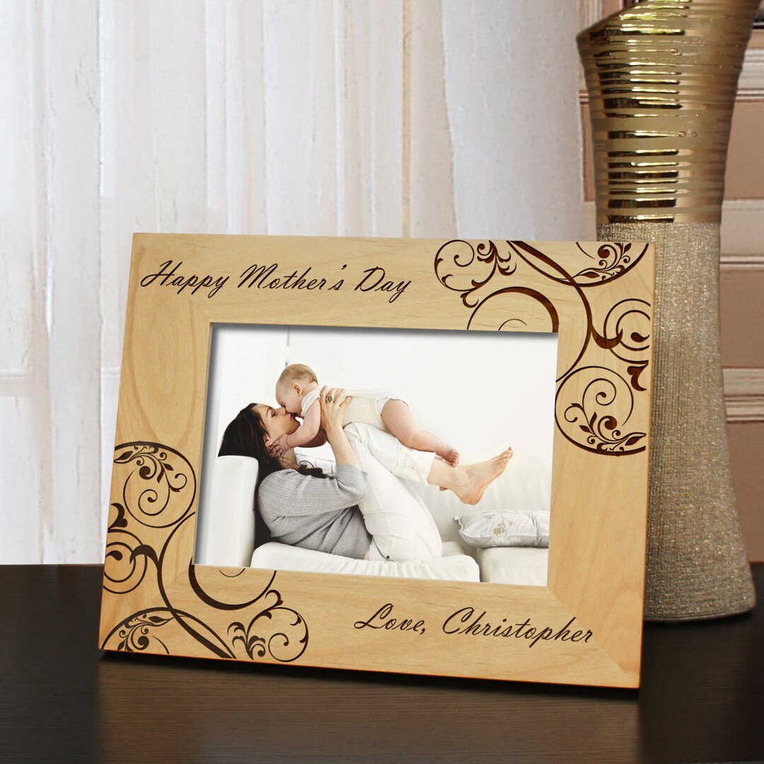 Personalized Picture Frame Design Engraved With Text of Your Choice and ...