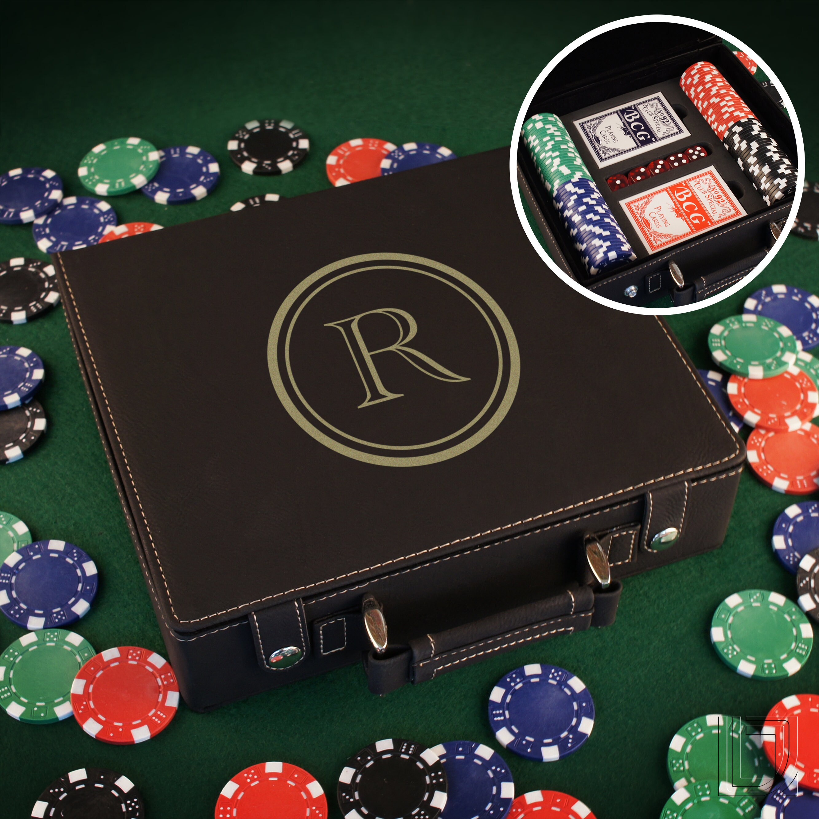 Personalized Poker Gift Set With Cards, Chips, & Dice Including ...