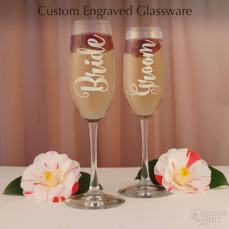 Personalized Flute Set Engraved with Couple's Monogram | Etsy