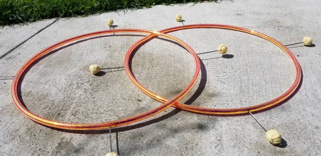 Double Fire Hoops ~ TAPED ~ Fixed SMALL "pixie" Monkey Fist Wicks ...