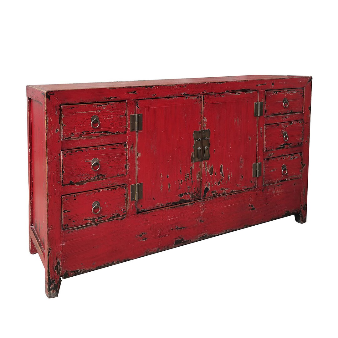 Antique Red Storage Buffet Cabinet by Terra Nova Furniture Los Angeles ...