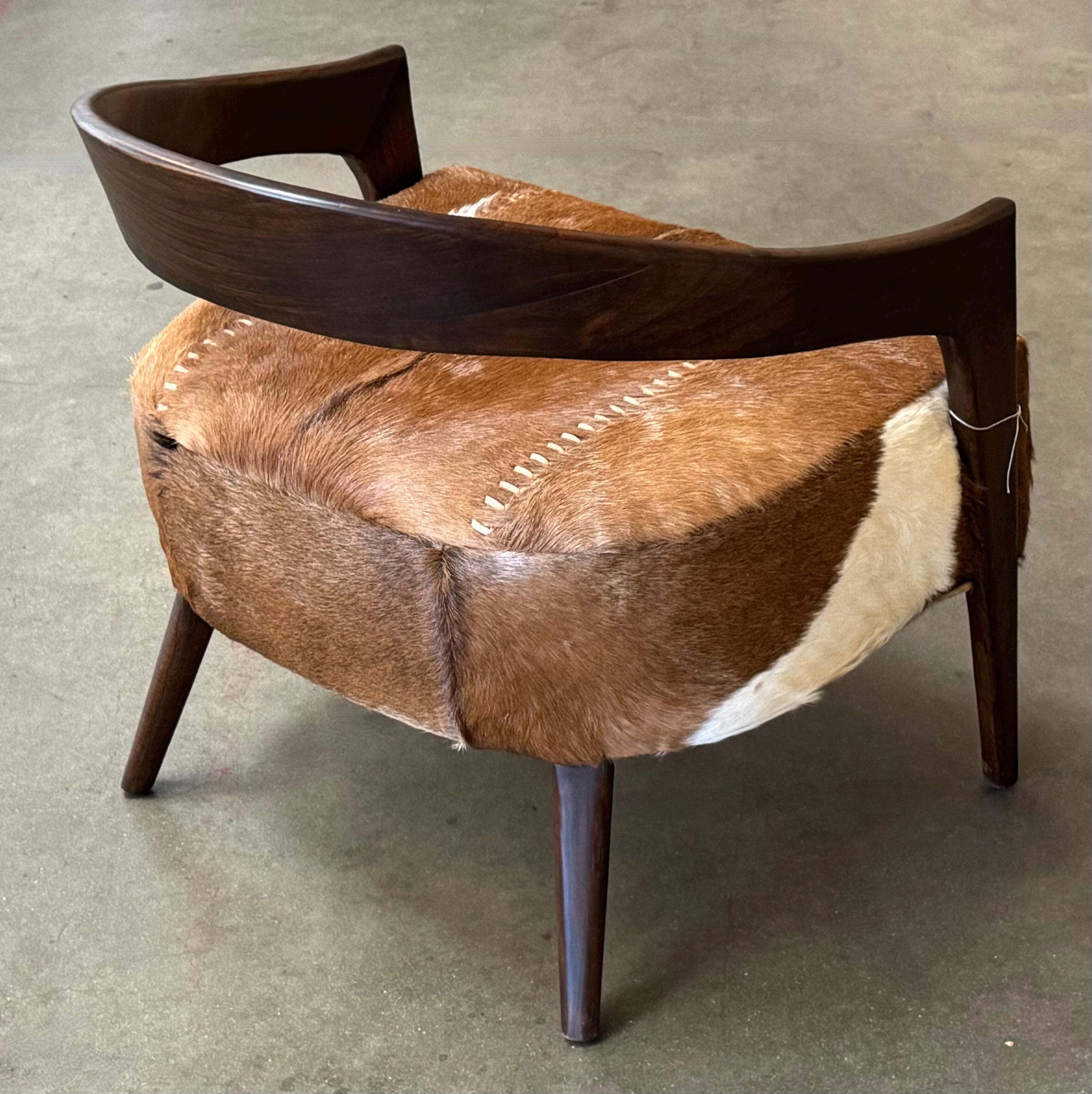 Pair of Brown Hide Leather Lounge Chair by Terra Nova Furniture Los ...