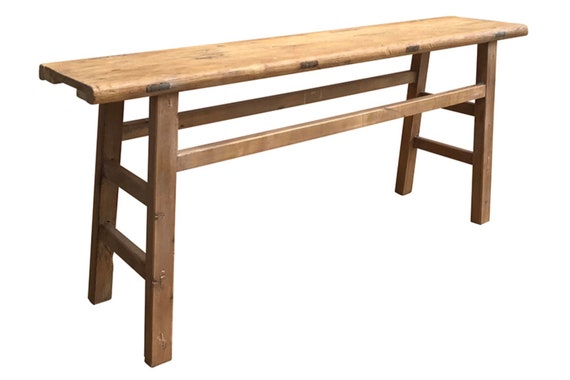 Reclaimed Pine Wood Console Table in Natural Finish From Terra - Etsy
