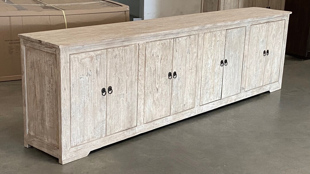 109” Handmade Reclaimed Wood 8 Door Sideboard by Terra Nova Furniture ...
