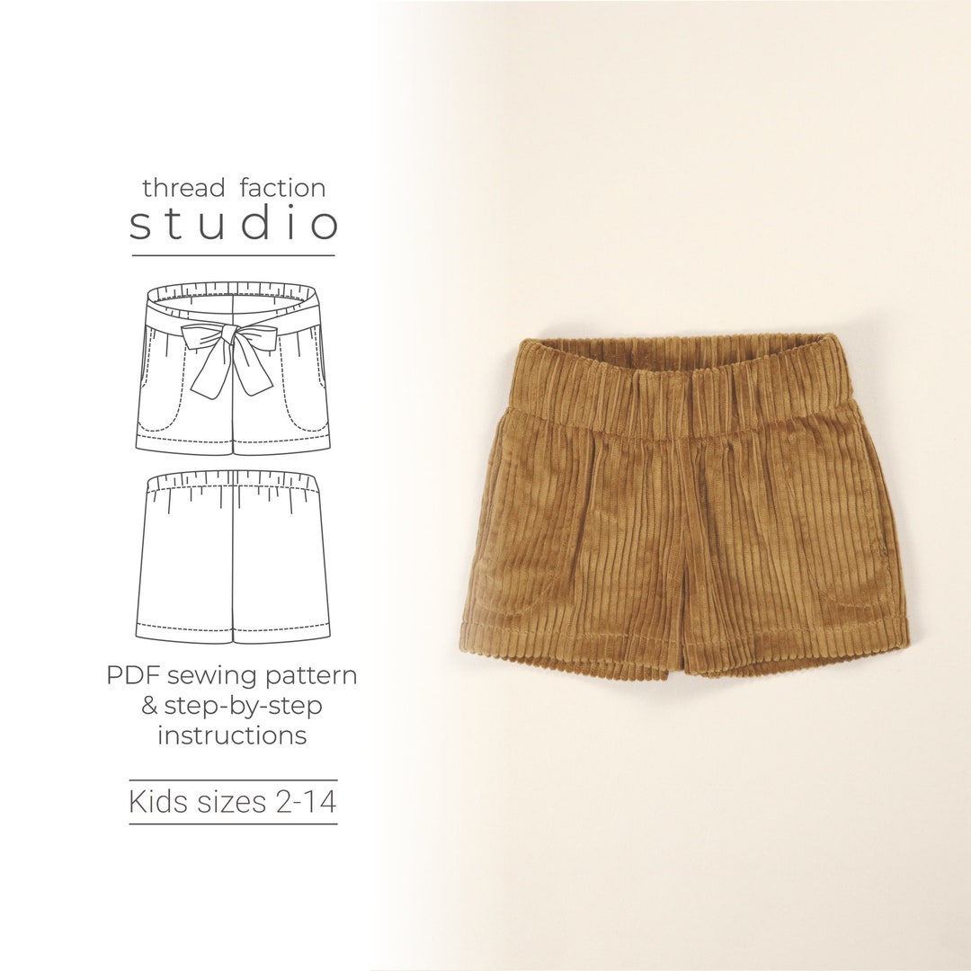 Thread Faction | Kids Sizes 2 - 14 | Zero Waste Shorts | PDF Sewing ...