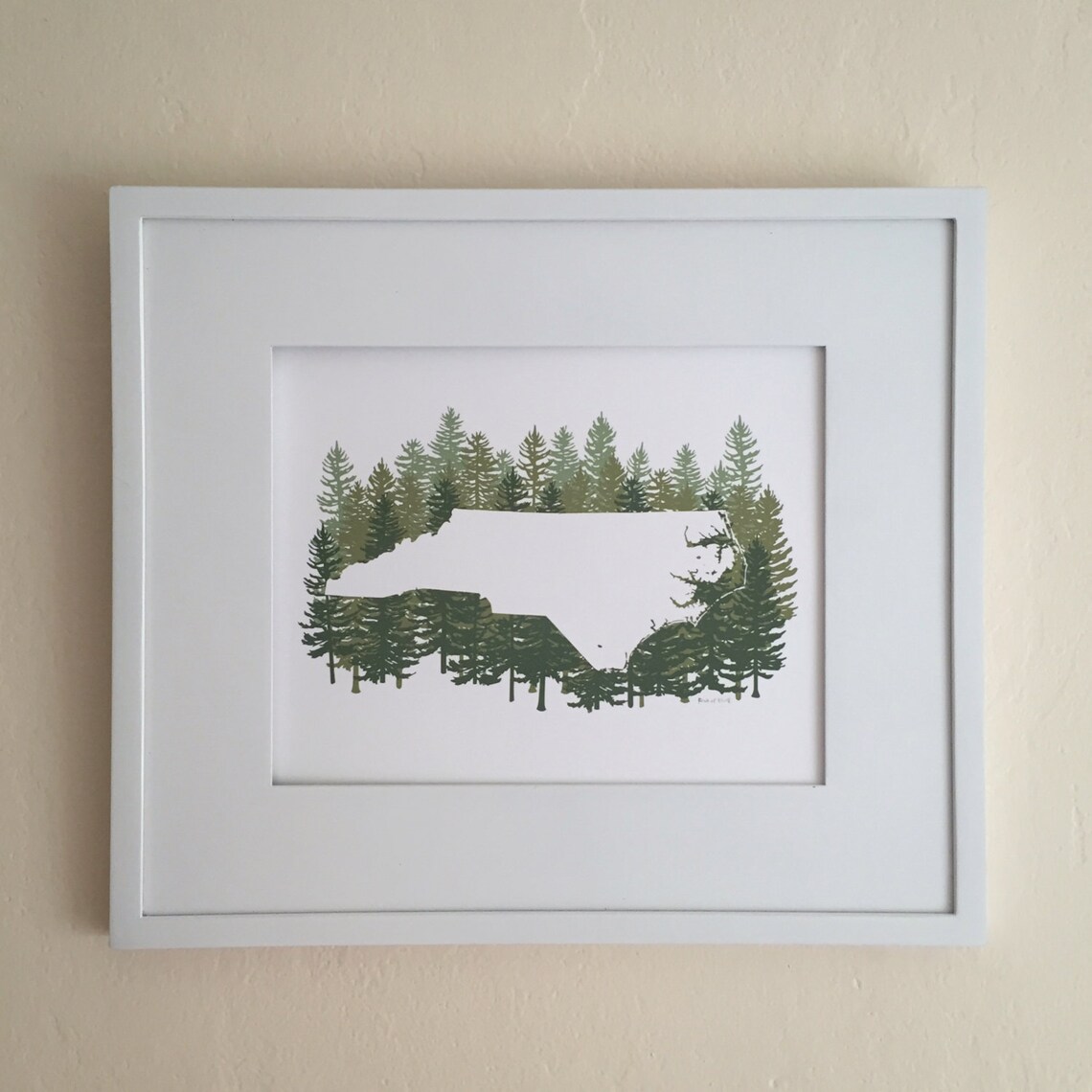 North Carolina State Print - Pine // State Map Silhouette - Etsy