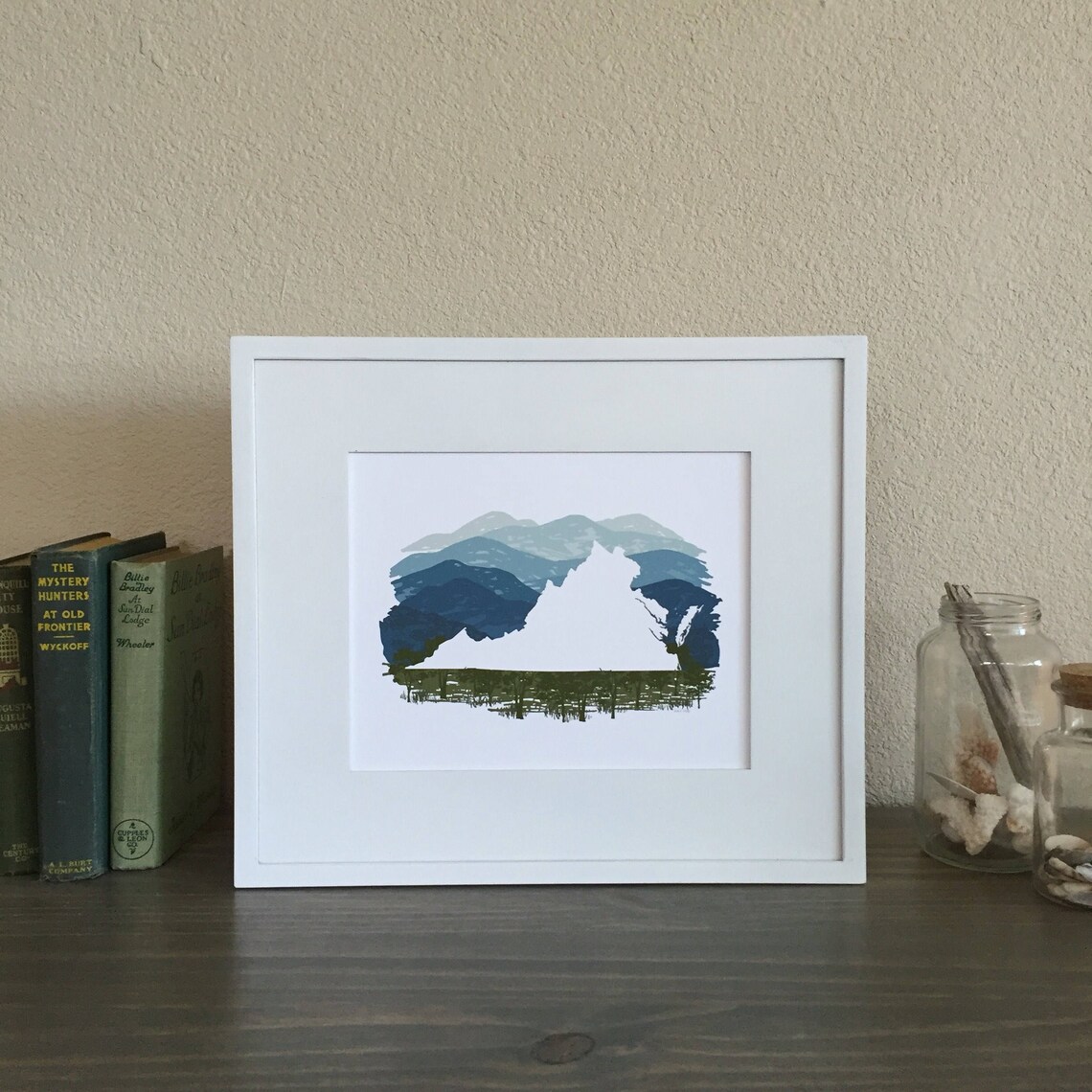 Virginia State Print - Mountains // State Map Silhouette - Etsy
