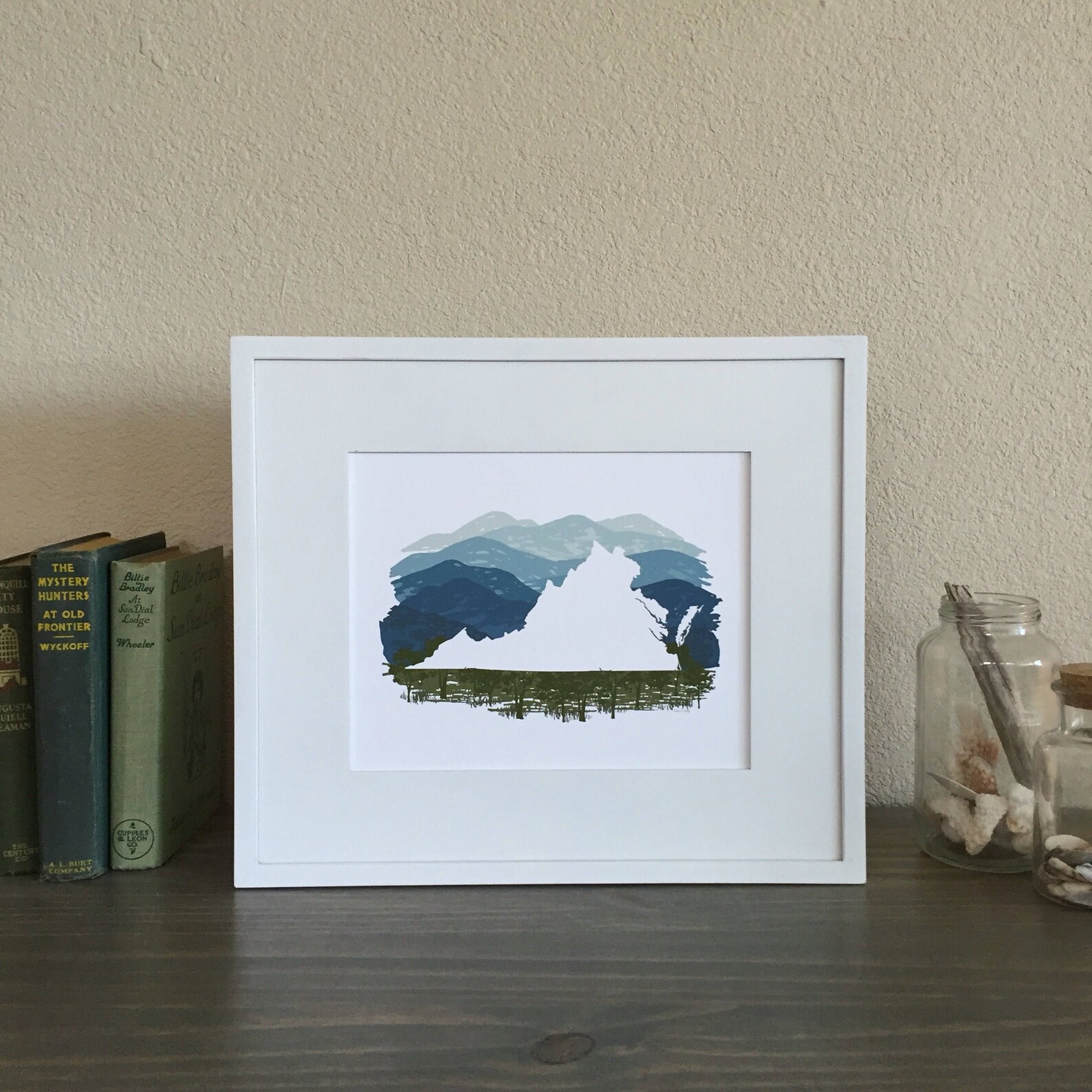 Virginia State Print - Mountains // State Map Silhouette - Etsy