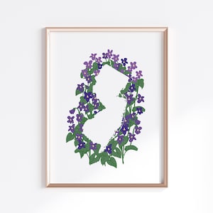 New Jersey State Print - Violet // State Map Silhouette - Etsy