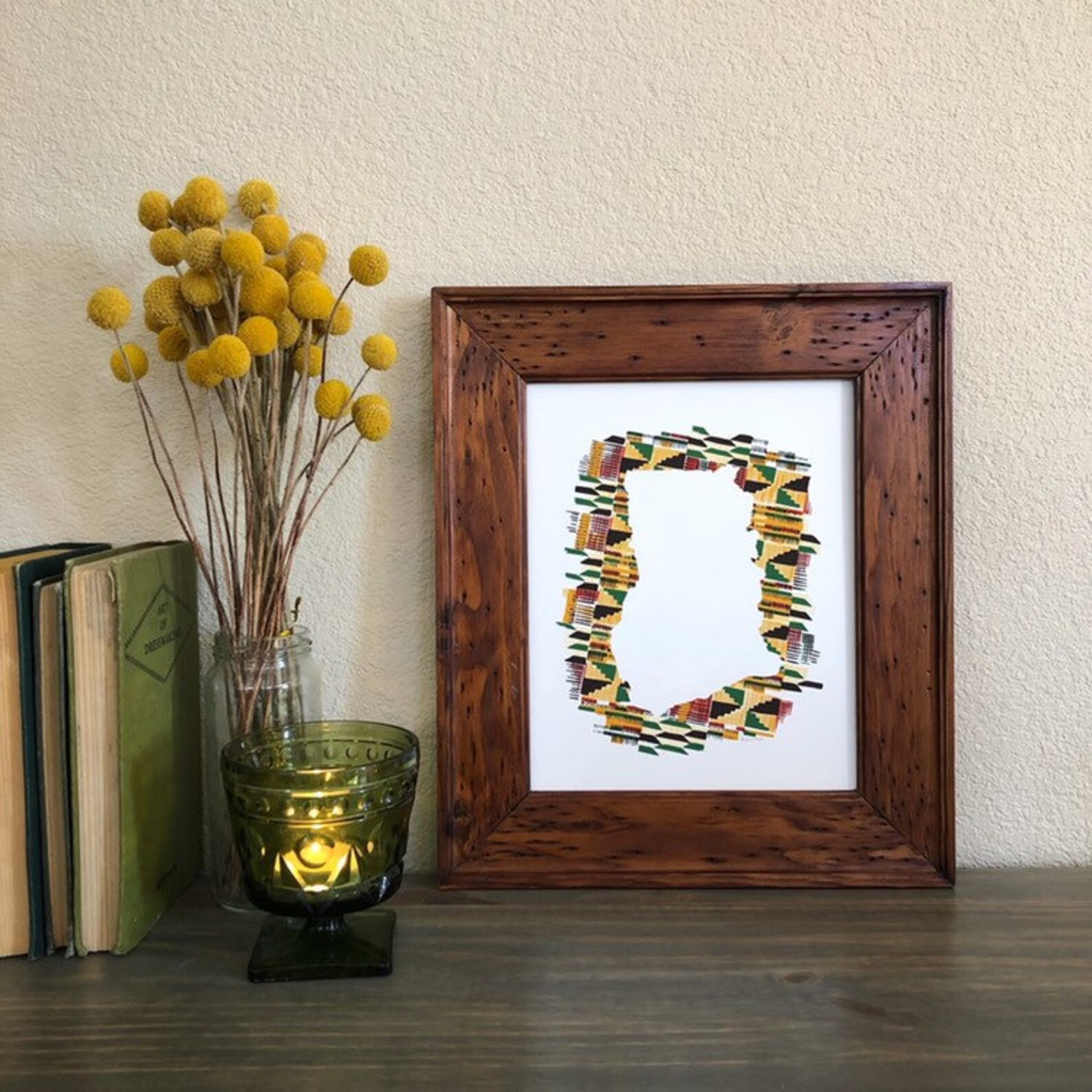 Ghana Print - Kente Cloth // Country Map Silhouette - Etsy