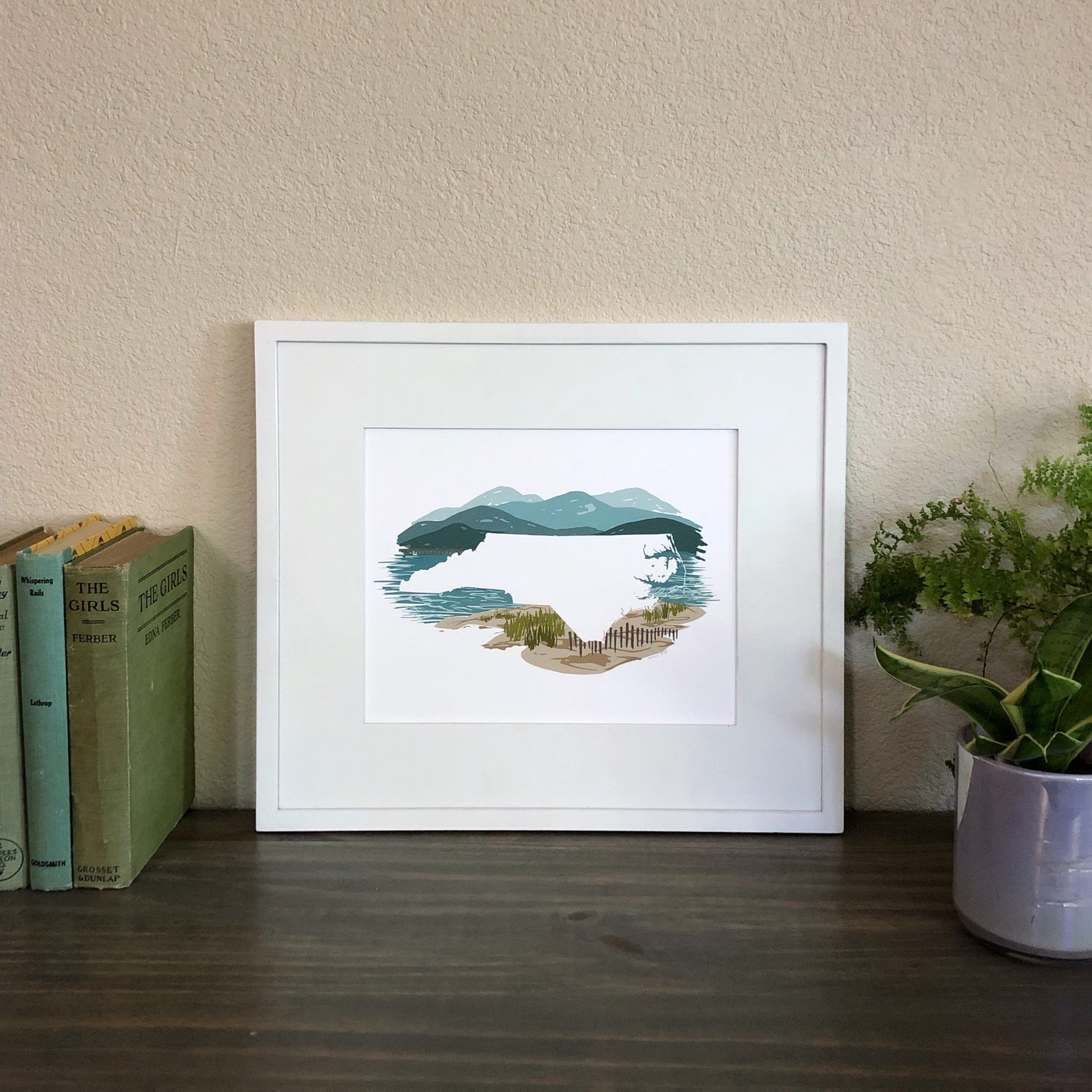 North Carolina State Print - Coast // State Map Silhouette - Etsy