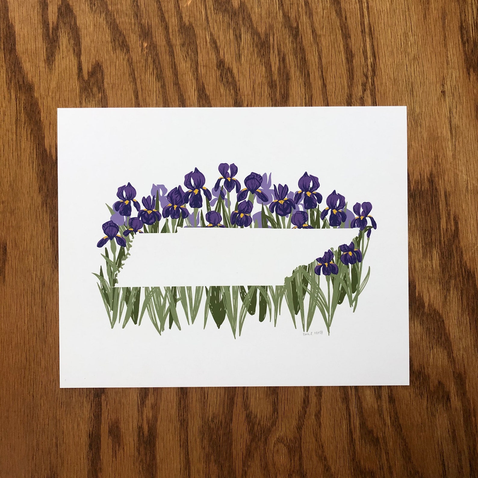 Tennessee State Print - Iris // State Map Silhouette - Etsy