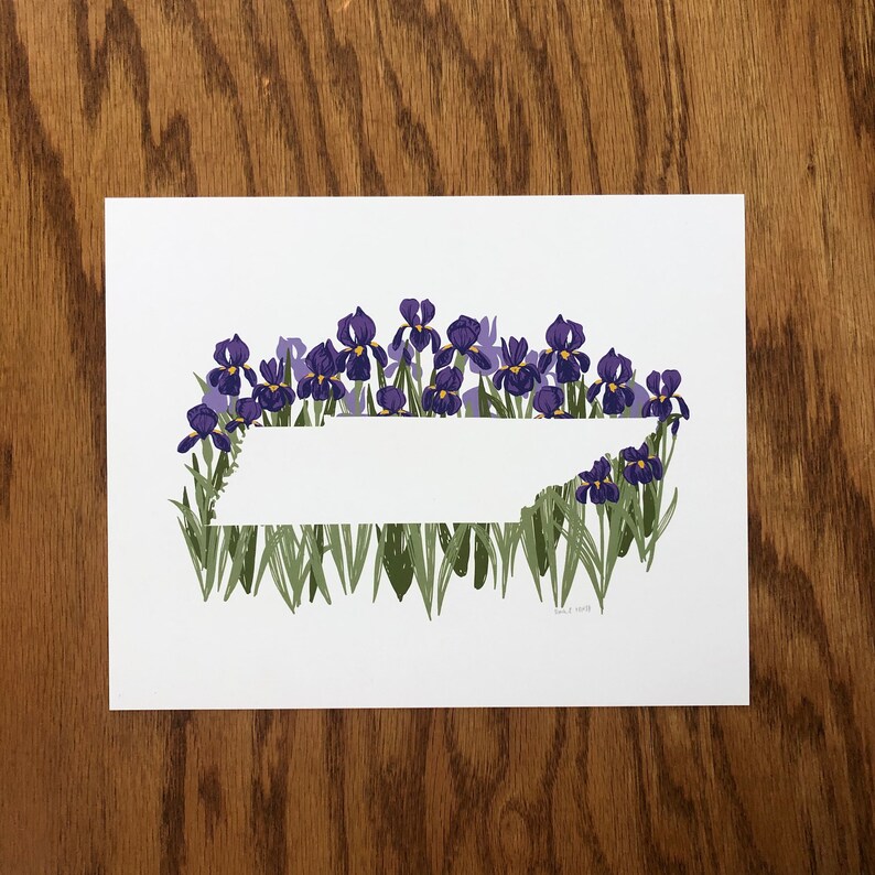 Tennessee State Print - Iris // State Map Silhouette - Etsy