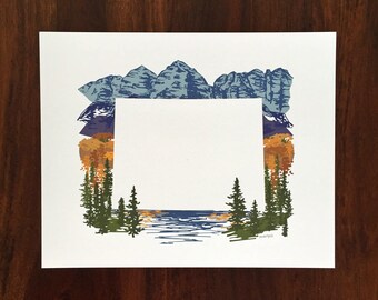 Colorado State Print Columbine // State Map Silhouette | Etsy