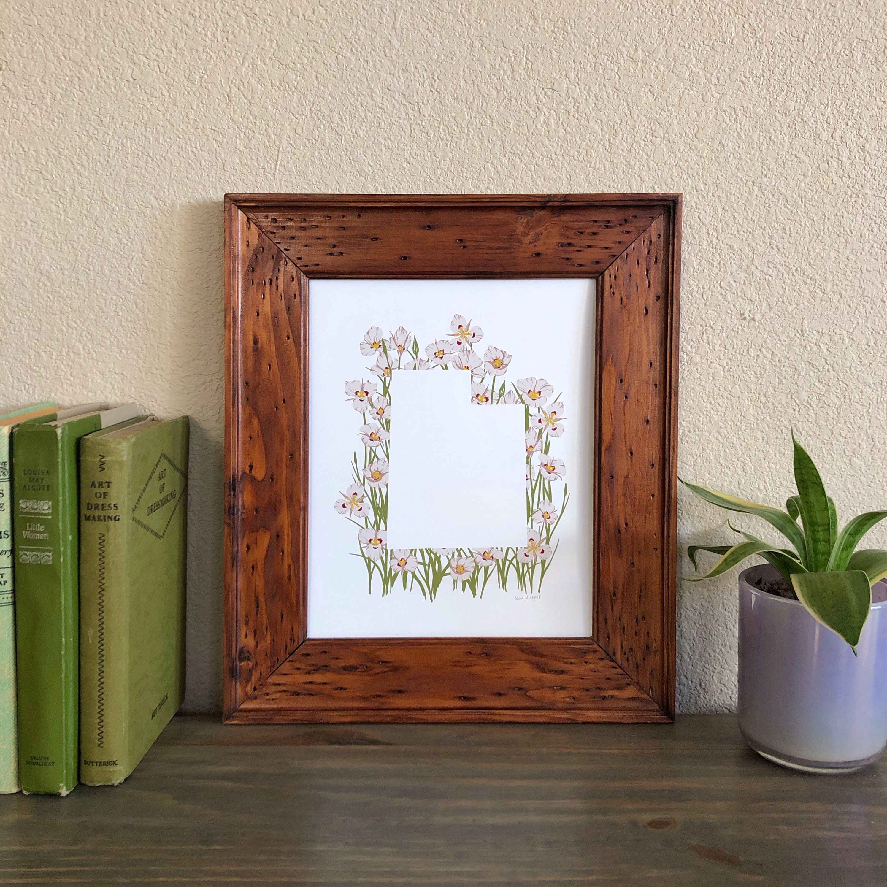 Utah State Print Sego Lily // State Map Silhouette | Etsy