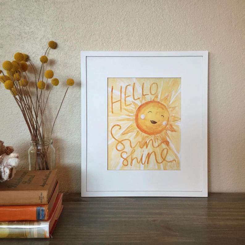 Hello Sunshine Print of Original Watercolor Painting - Etsy